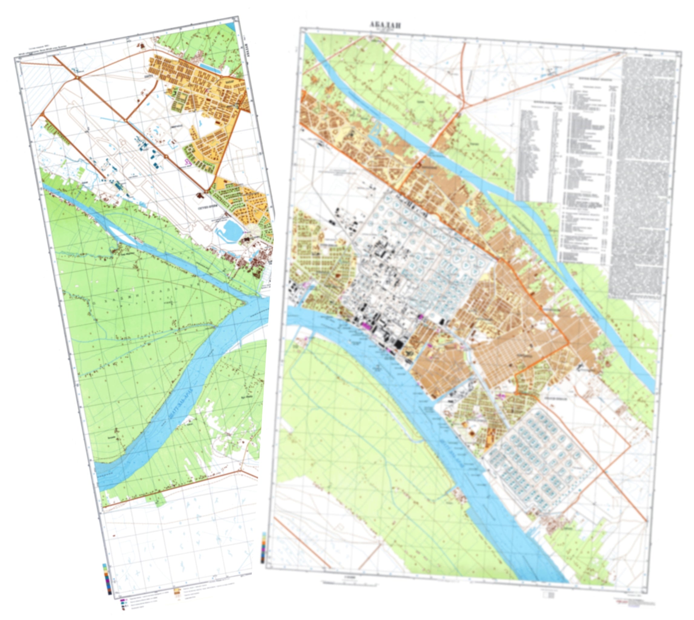 Abadan (Iran) 2-Sheet Set - Soviet Military City Plans – Longitude Maps