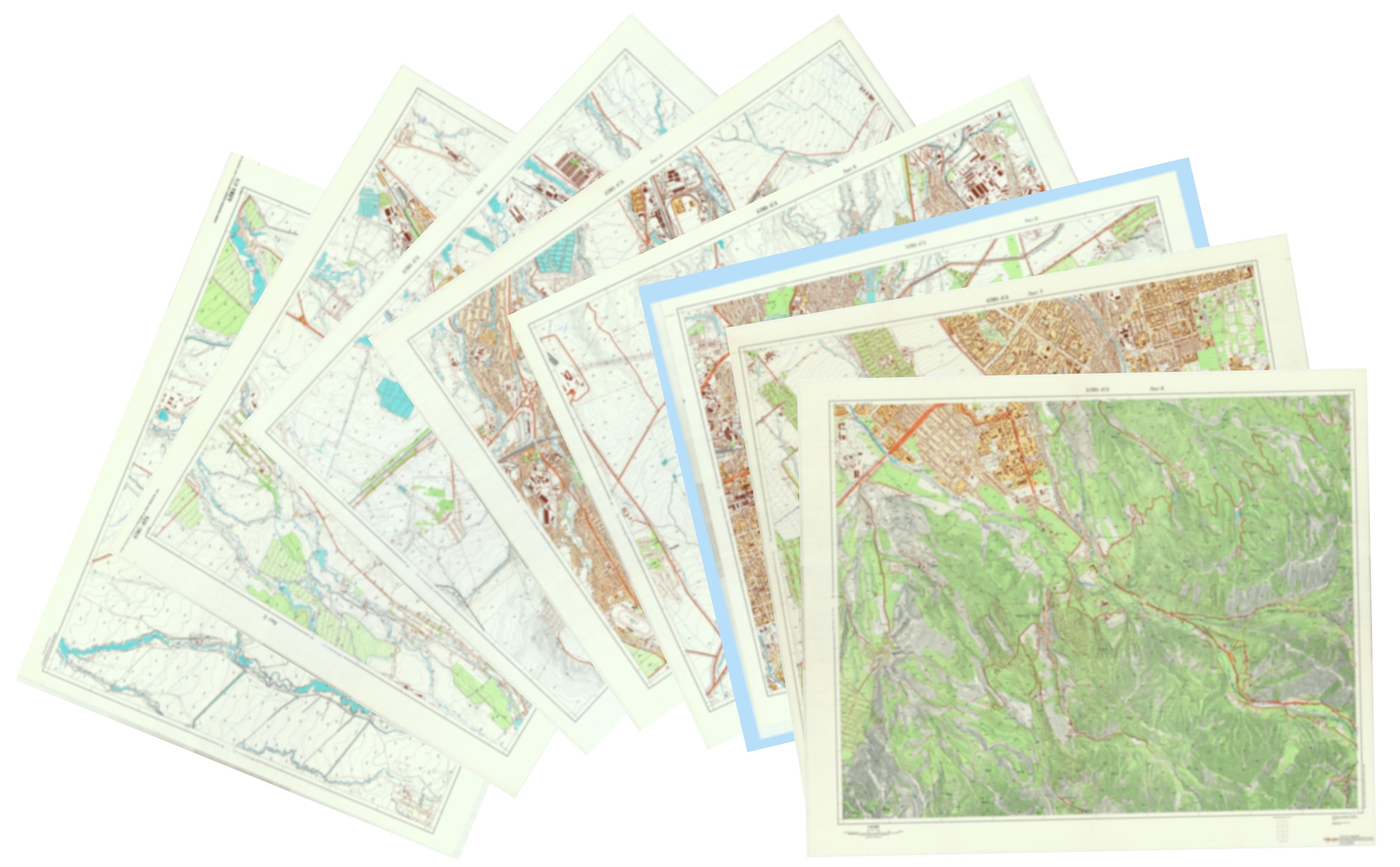Alma-Ata (Kazakhstan) Geodesy & Cartography Agency 8-Sheet Set - Sovie ...