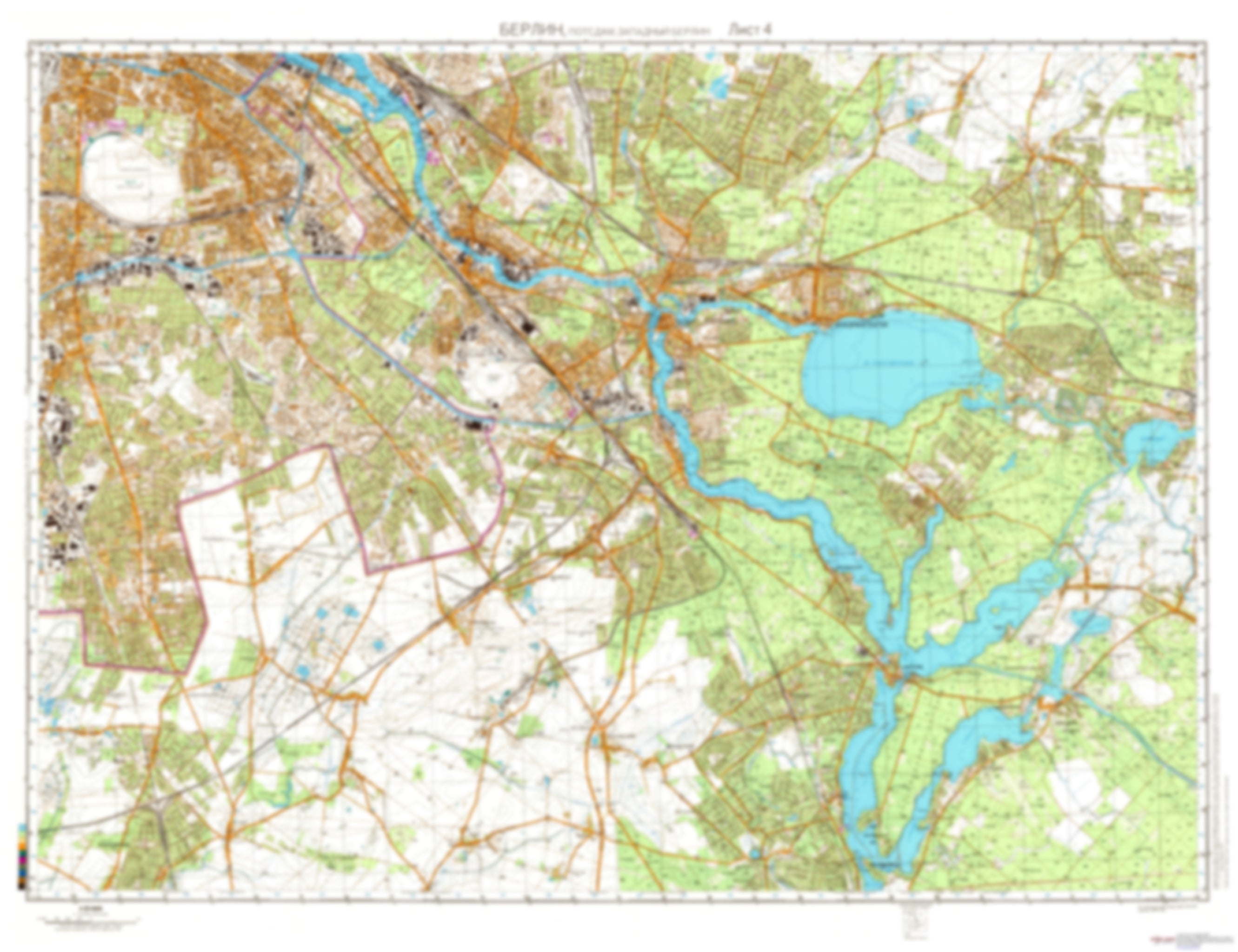 Berlin, Potsdam 4 (Germany) - Soviet Military City Plans – Longitude Maps