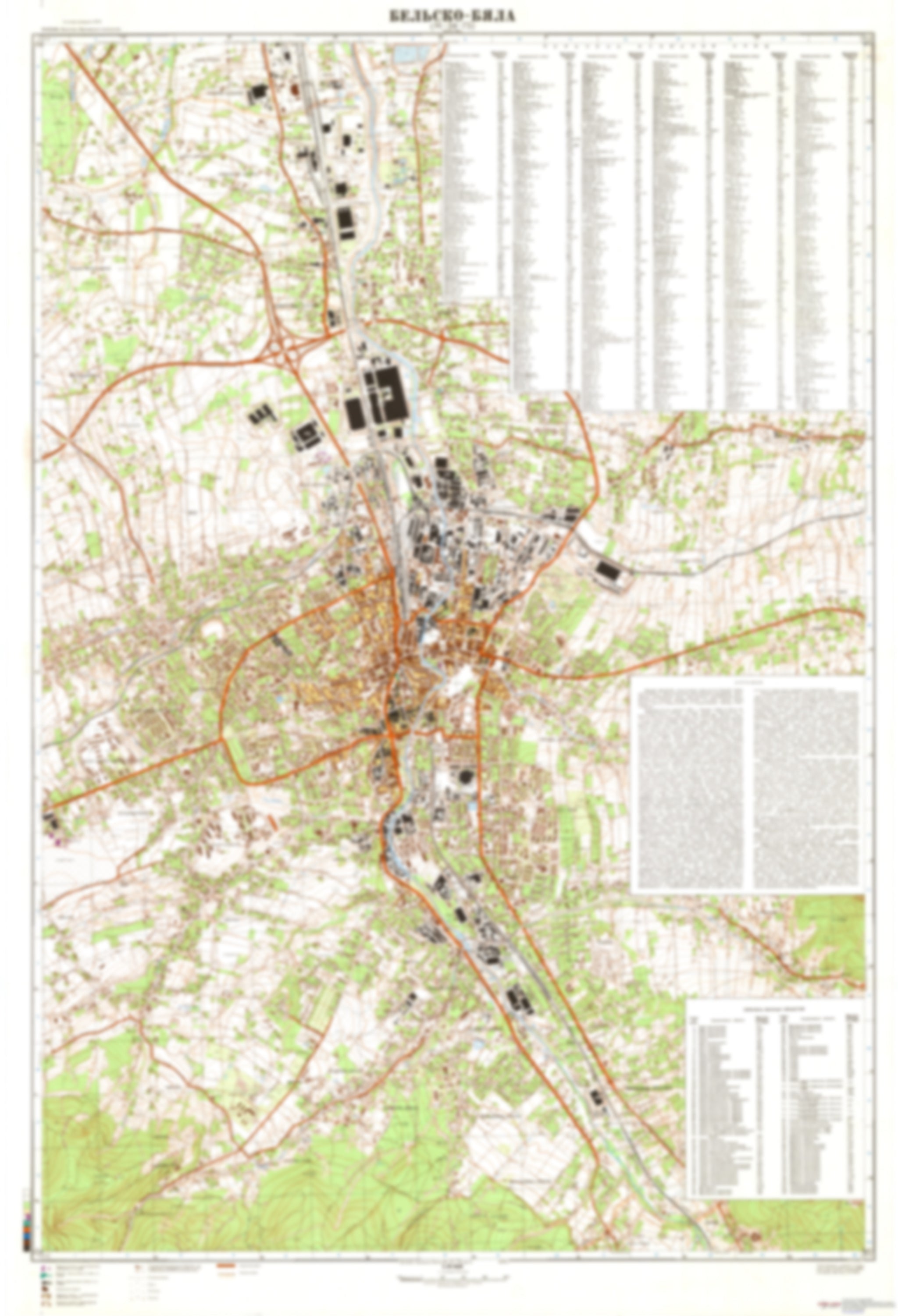 Bielsko-Biala (Poland) - Soviet Military City Plans – Longitude Maps