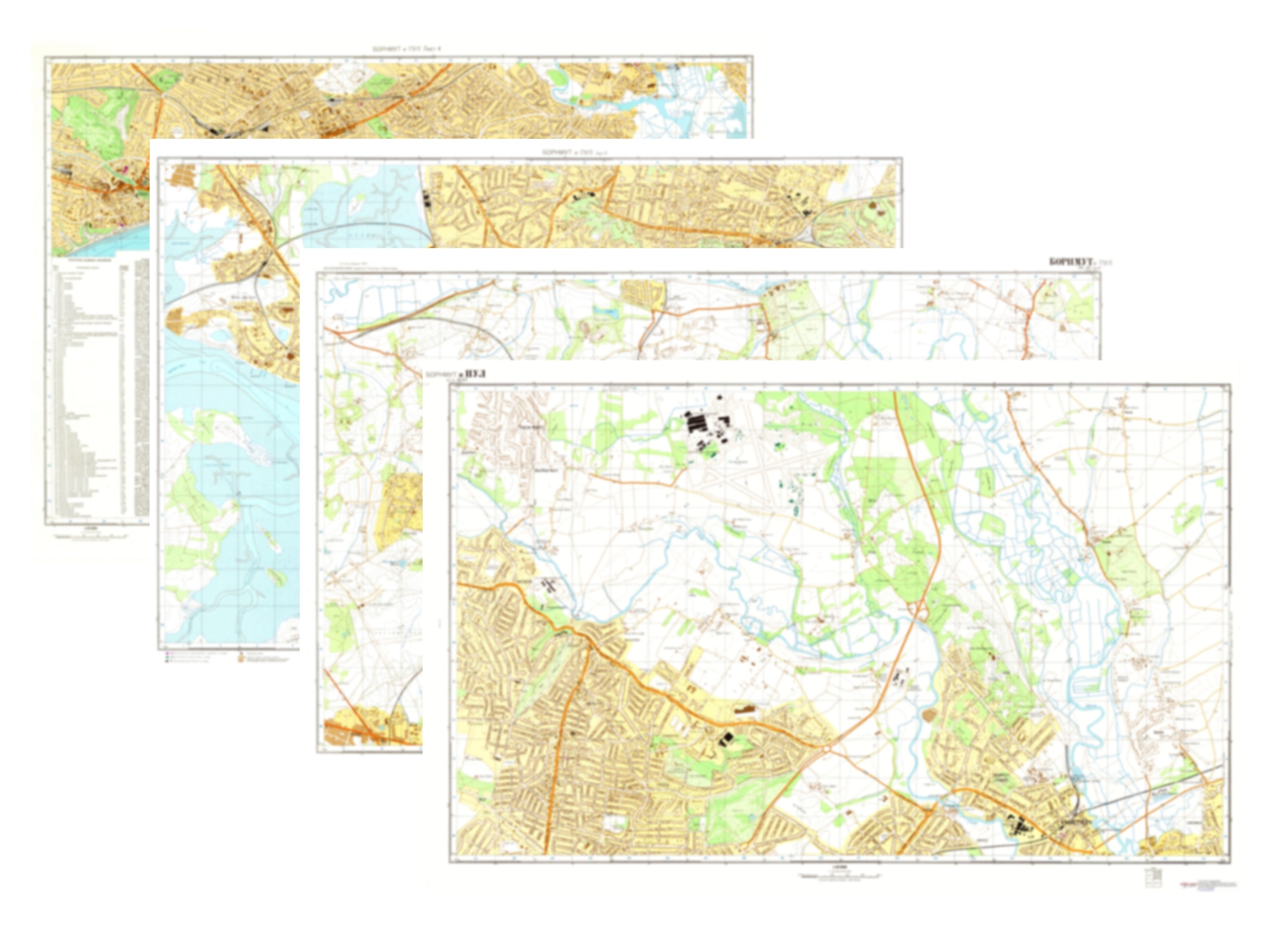 Bournemouth (UK) 4-Sheet Map Set - Soviet Military City Plans ...