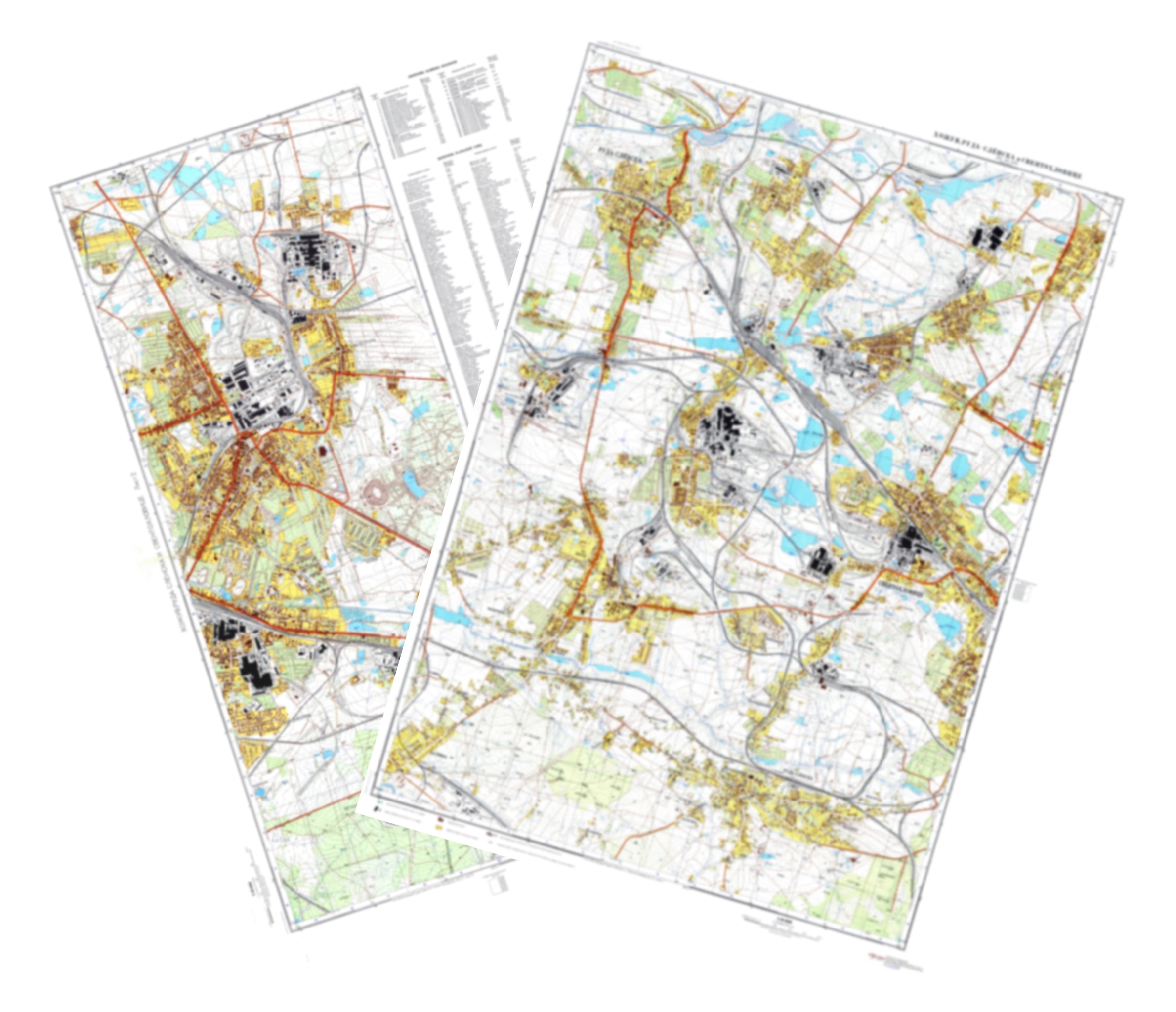 Chorzow, Ruda Slaska (Poland) 2-Sheet Set - Soviet Military City Plans ...