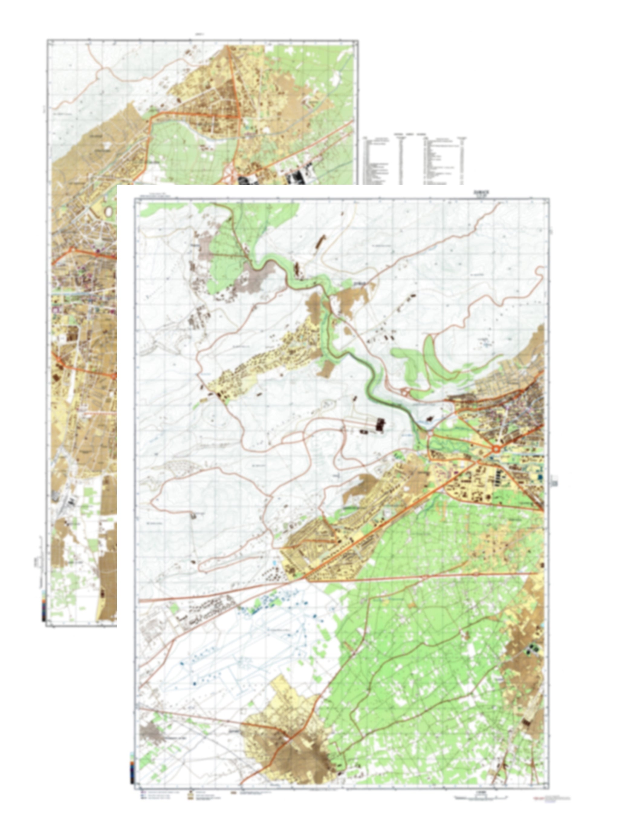 Damascus (Syria) 2-Sheet Set - Soviet Military City Plans – Longitude Maps