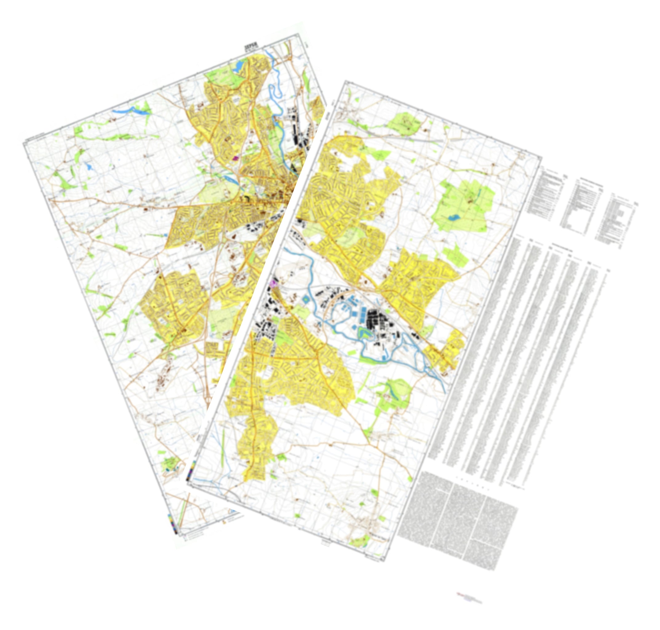 Derby (UK) 2-Sheet Set - Soviet Military City Plans – Longitude Maps