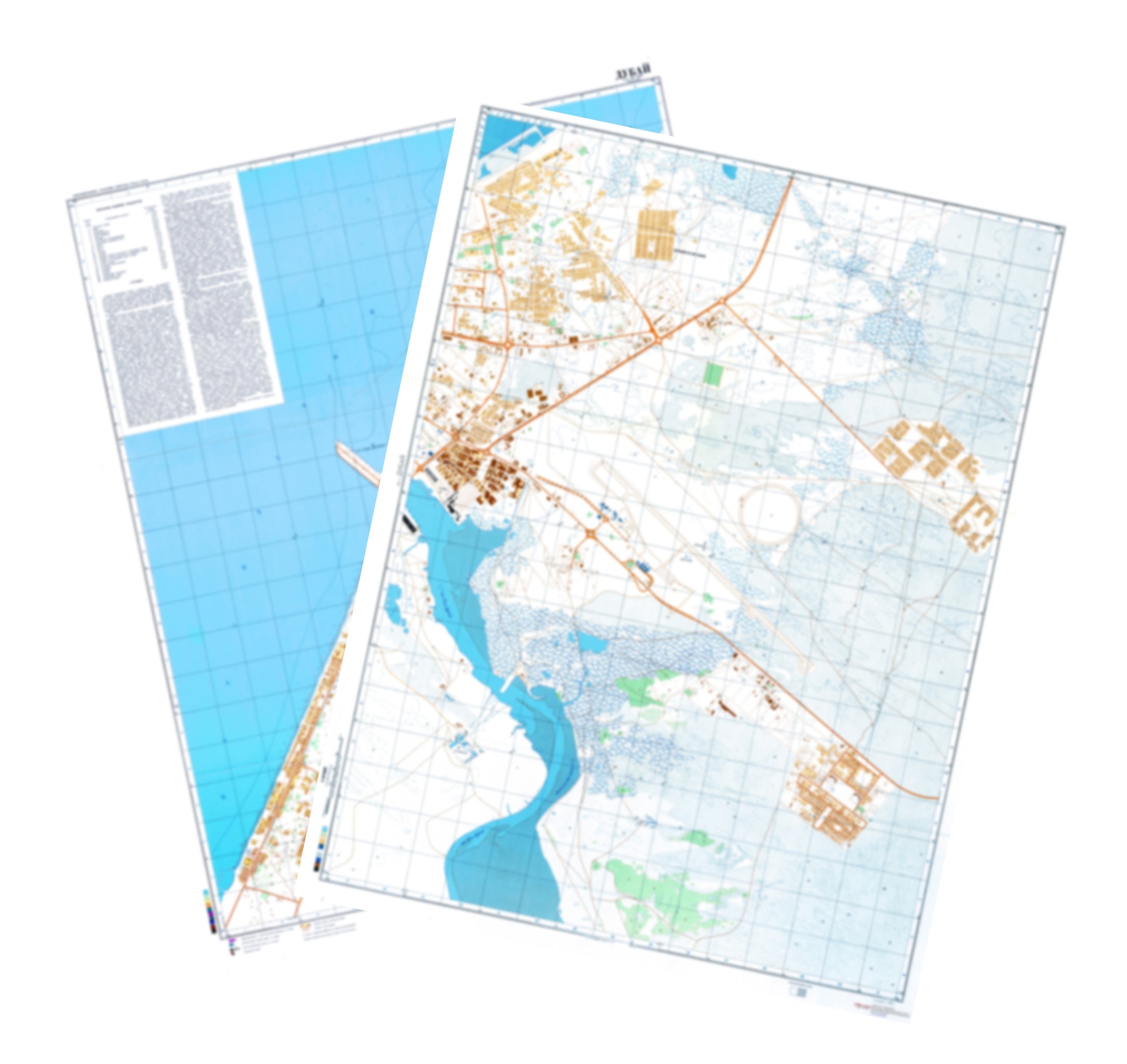 Dubai (UAE) 2-Sheet Set - Soviet Military City Plans – Longitude Maps