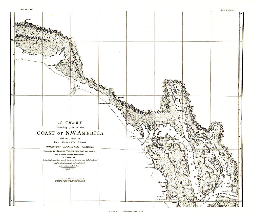 1899 A Chart showing part of the Coast of NW America Side 2 – Longitude ...