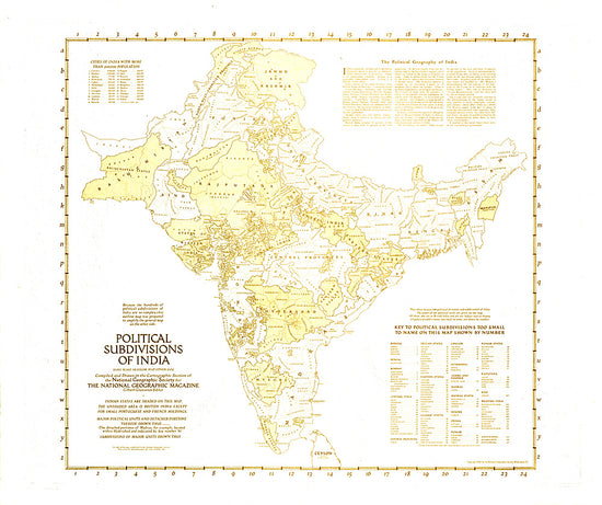 1946 Political Subdivisions of India Map – Longitude Maps