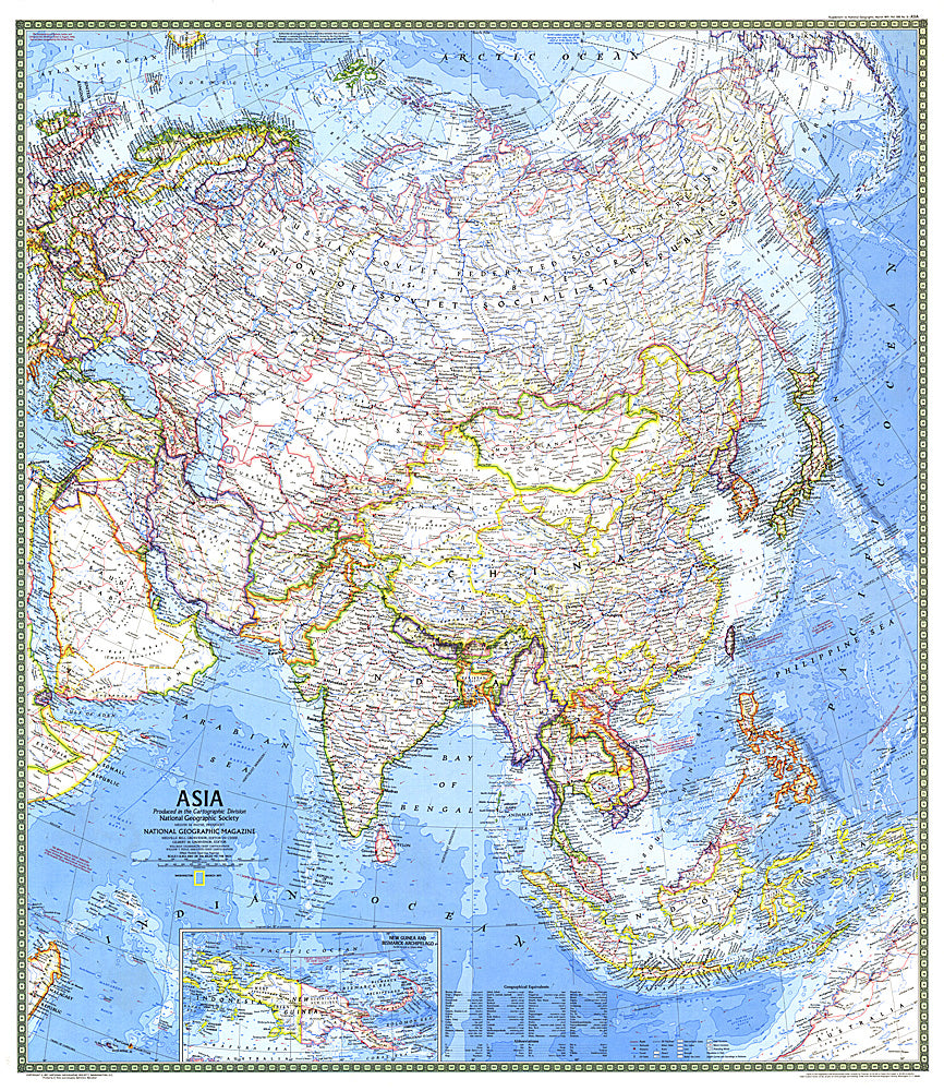 1971 Asia Map – Longitude Maps