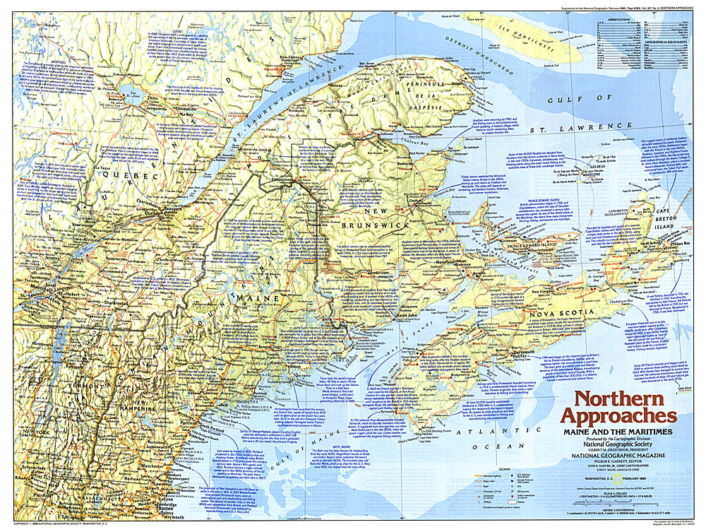 1985 Northern Approaches Maine to the Maritimes Map – Longitude Maps