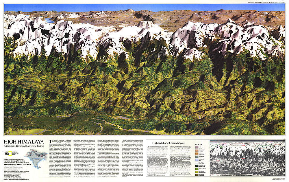 1988 High Himalaya Map – Longitude Maps