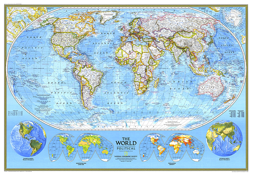 1994 World Political Map – Longitude Maps