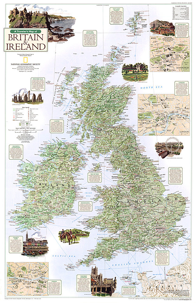 2000 A Traveler's Map of Britain and Ireland – Longitude Maps
