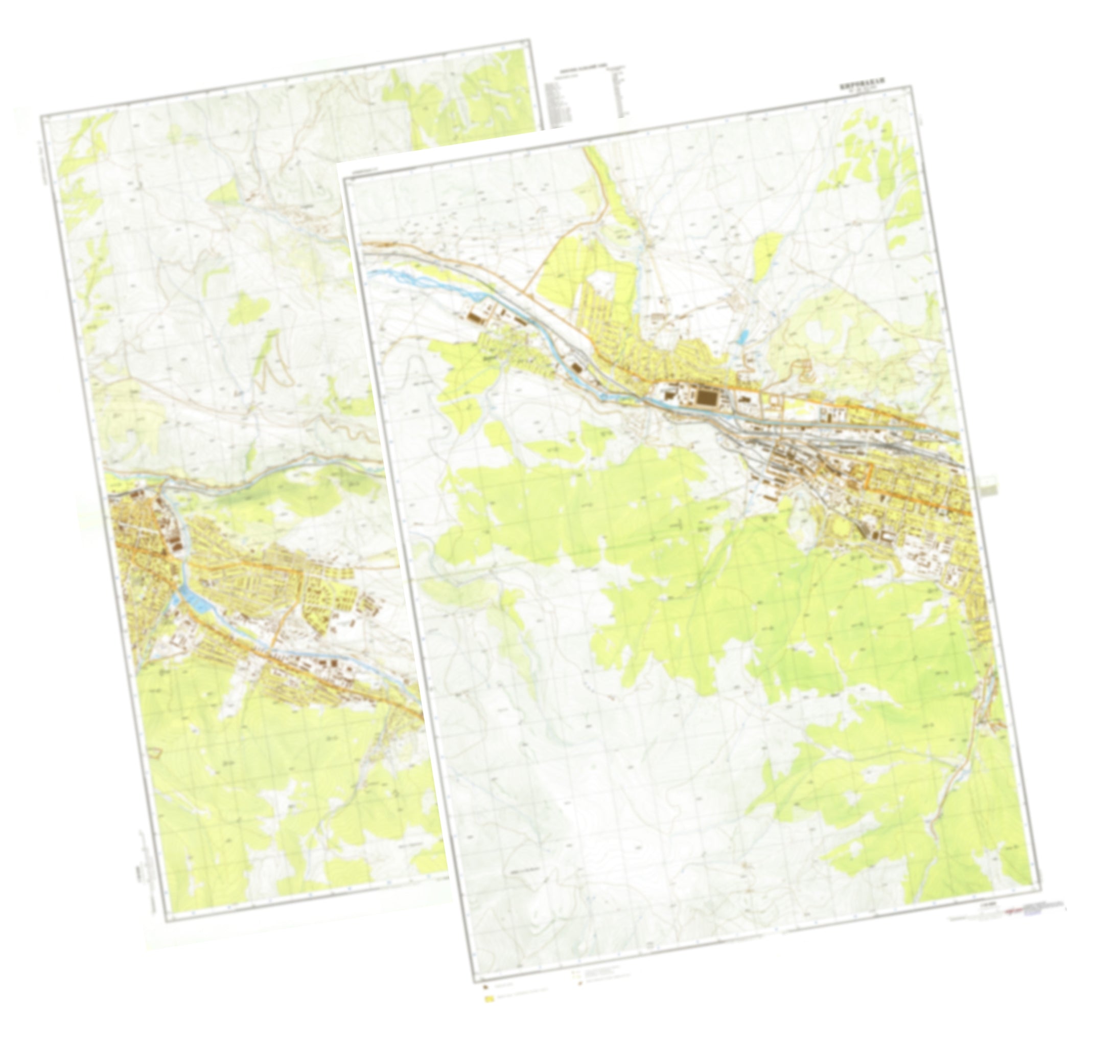 Vanadzor / Kirovokan (Armenia) 2-Sheet Set - Soviet Military City Plan ...