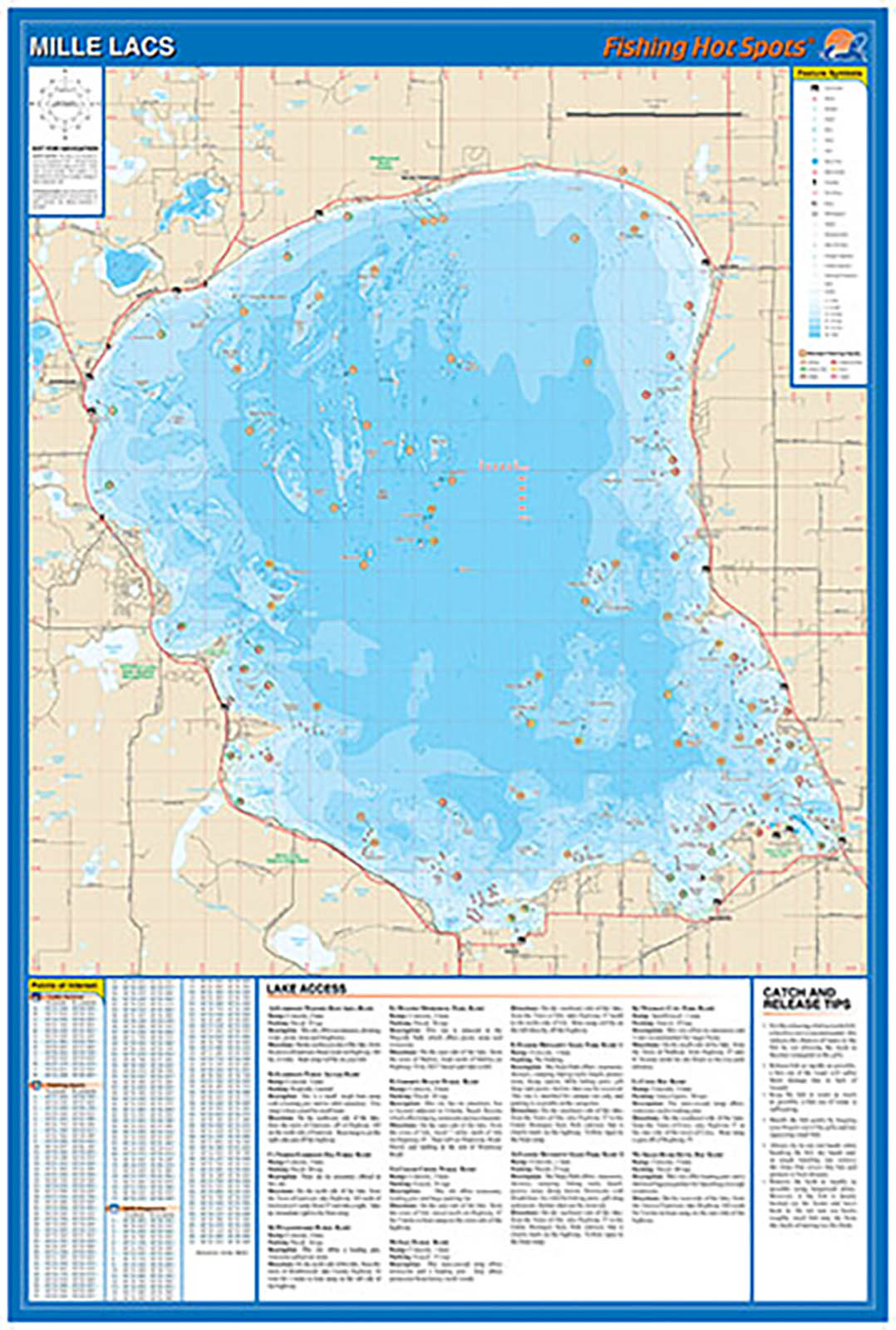 L140 - Mille Lacs Fishing Wall Map – Longitude Maps