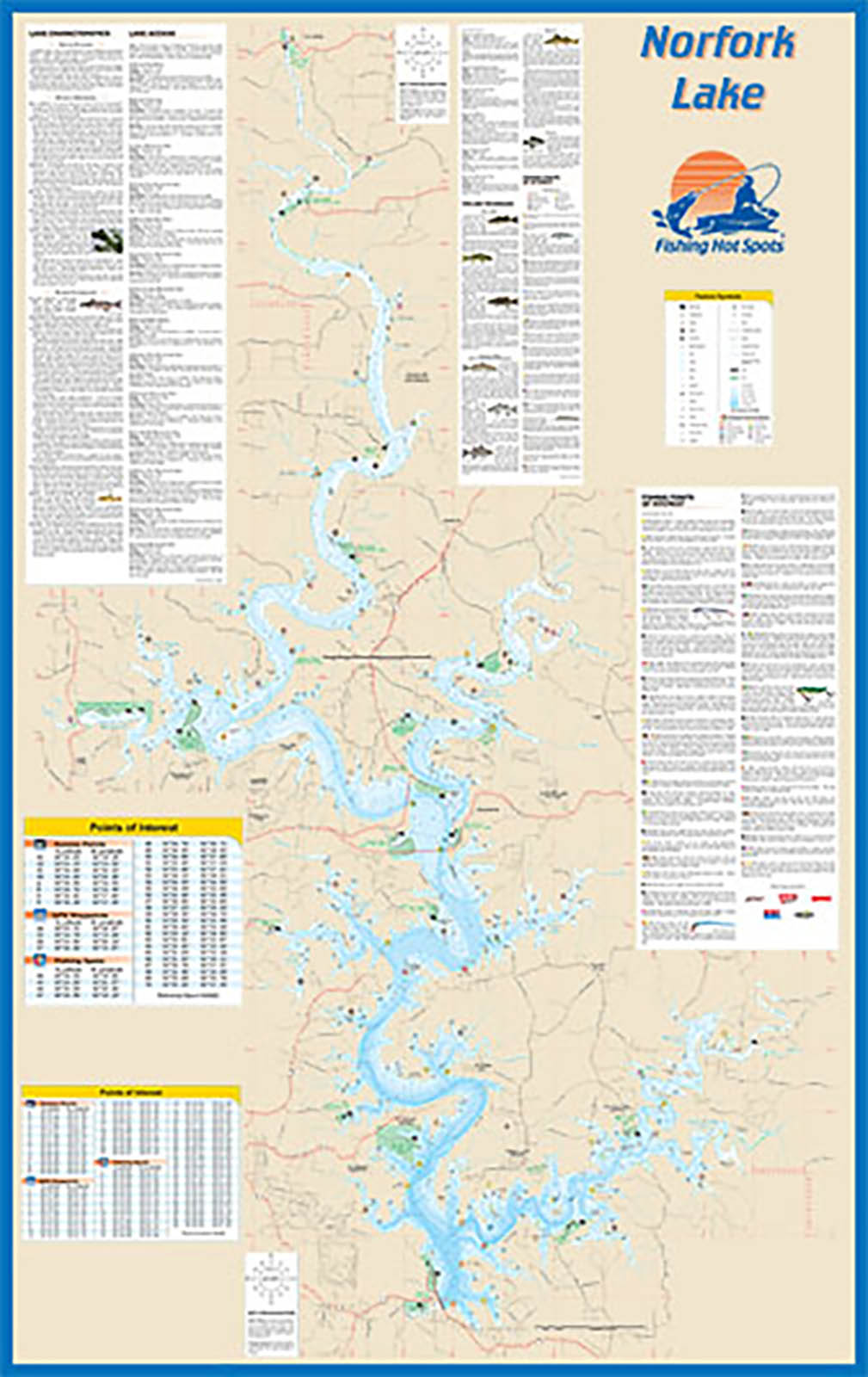 L174 - Norfork Lake Fishing Wall Map – Longitude Maps
