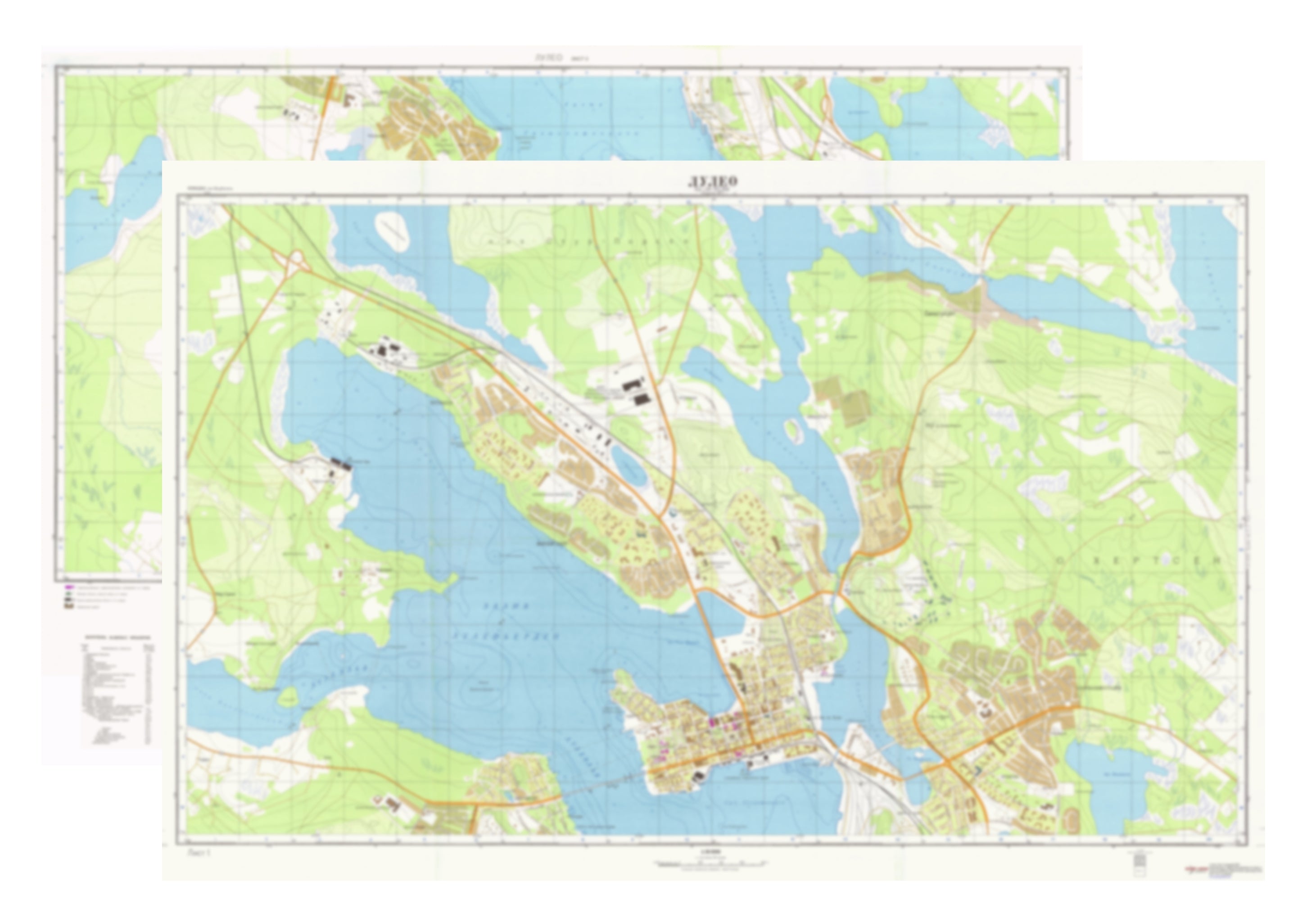 Lulea (Sweden) 2-Sheet Set - Soviet Military City Plans – Longitude Maps