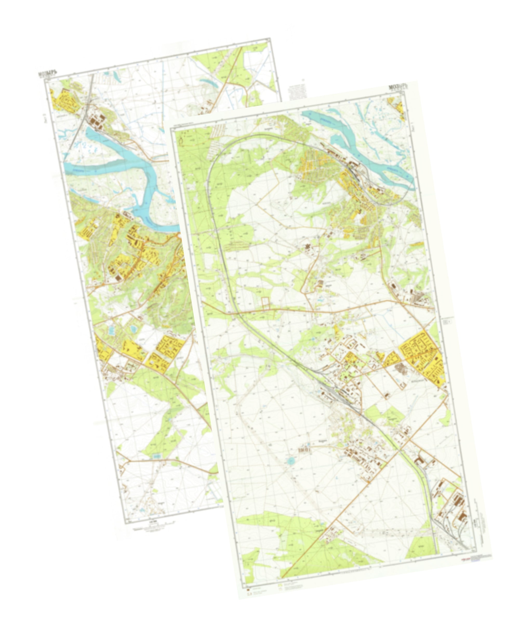 Mozyr (Belarus) 2-Sheet Set - Soviet Military City Plans – Longitude Maps