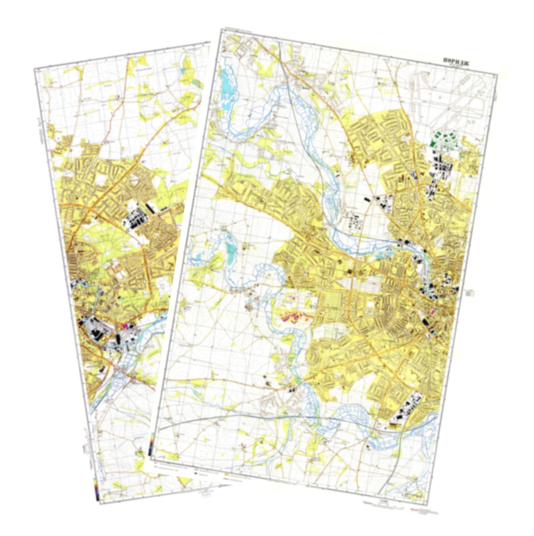 Norwich (UK) 2-Sheet Set - Soviet Military City Plans – Longitude Maps