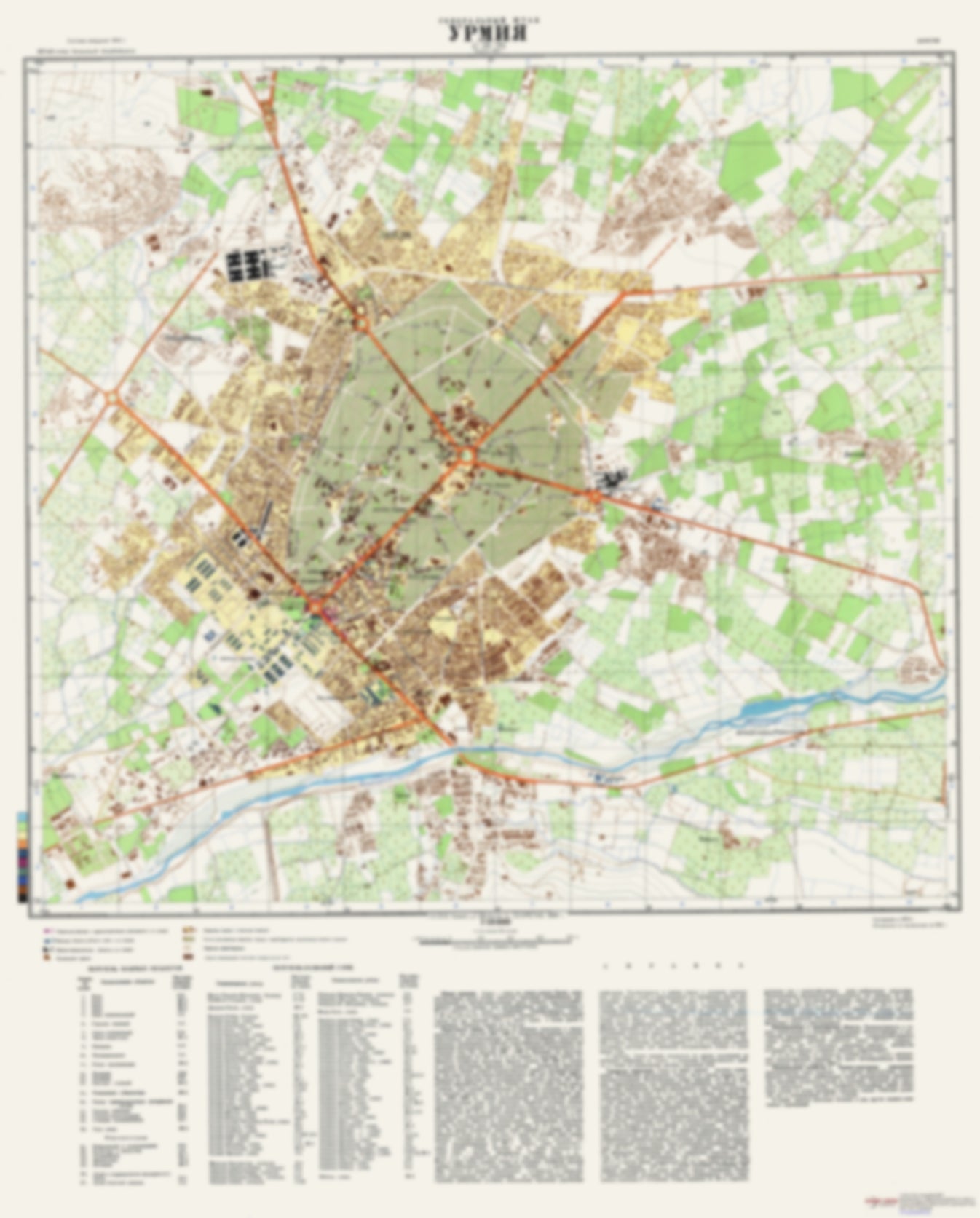 Orumiyeh (Iran) - Soviet Military City Plans – Longitude Maps