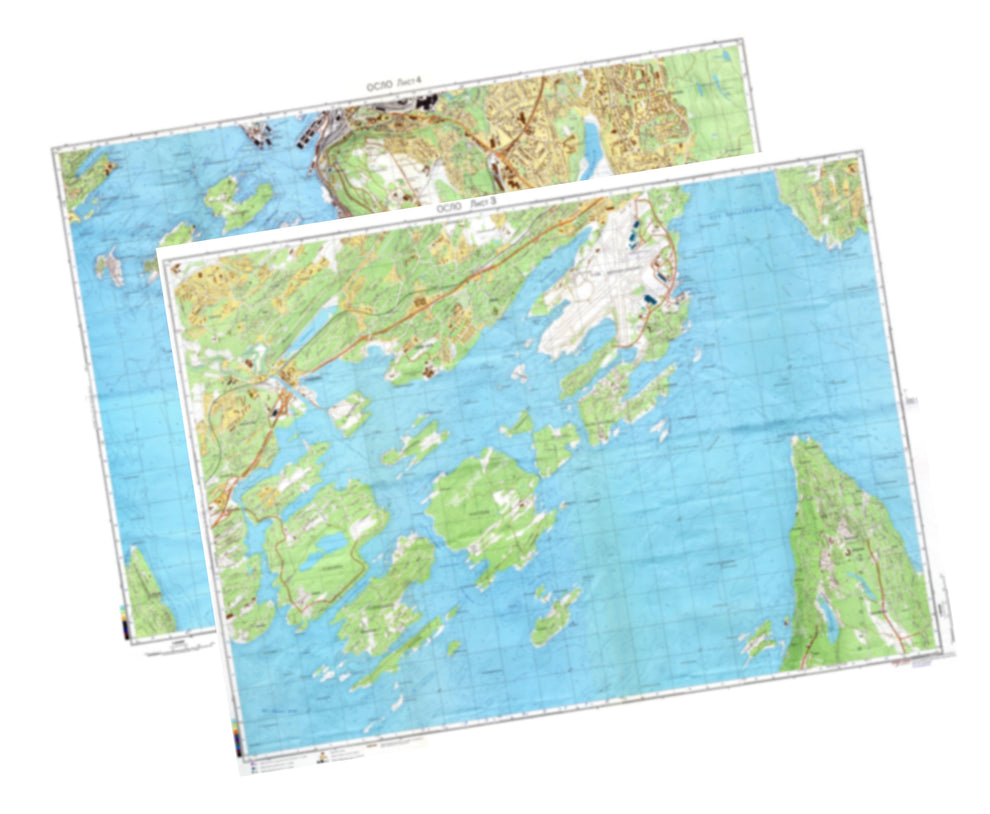 Oslo (Norway) - Soviet Military City Plans – Longitude Maps