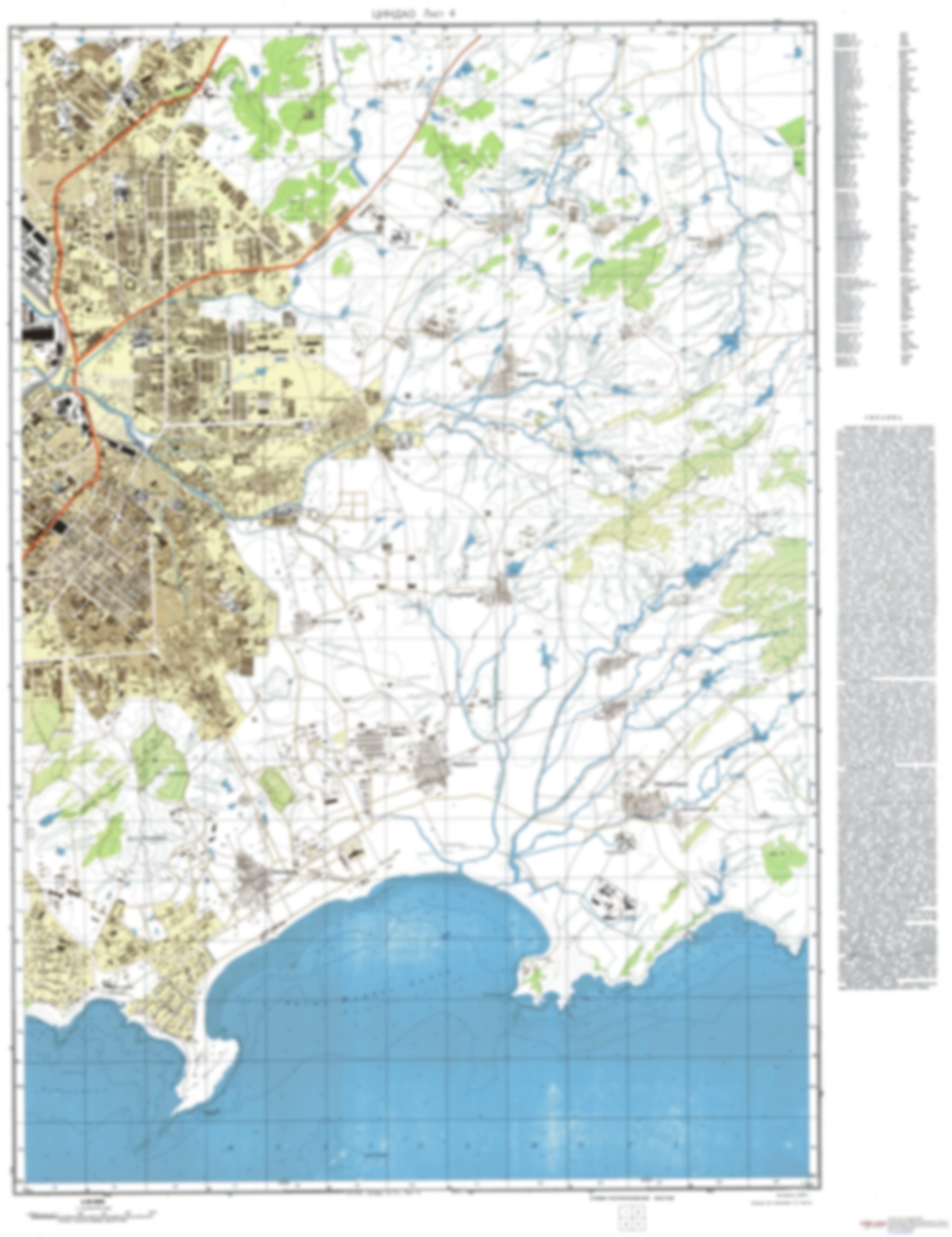 Qingdao 4 (China) - Soviet Military City Plans – Longitude Maps