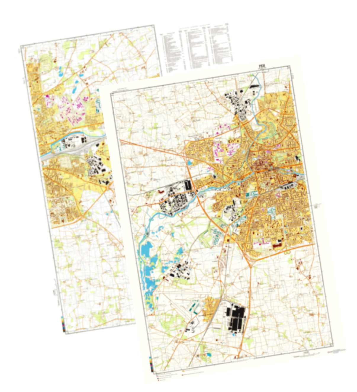 Rennes (France) 2-Sheet Set - Soviet Military City Plans – Longitude Maps
