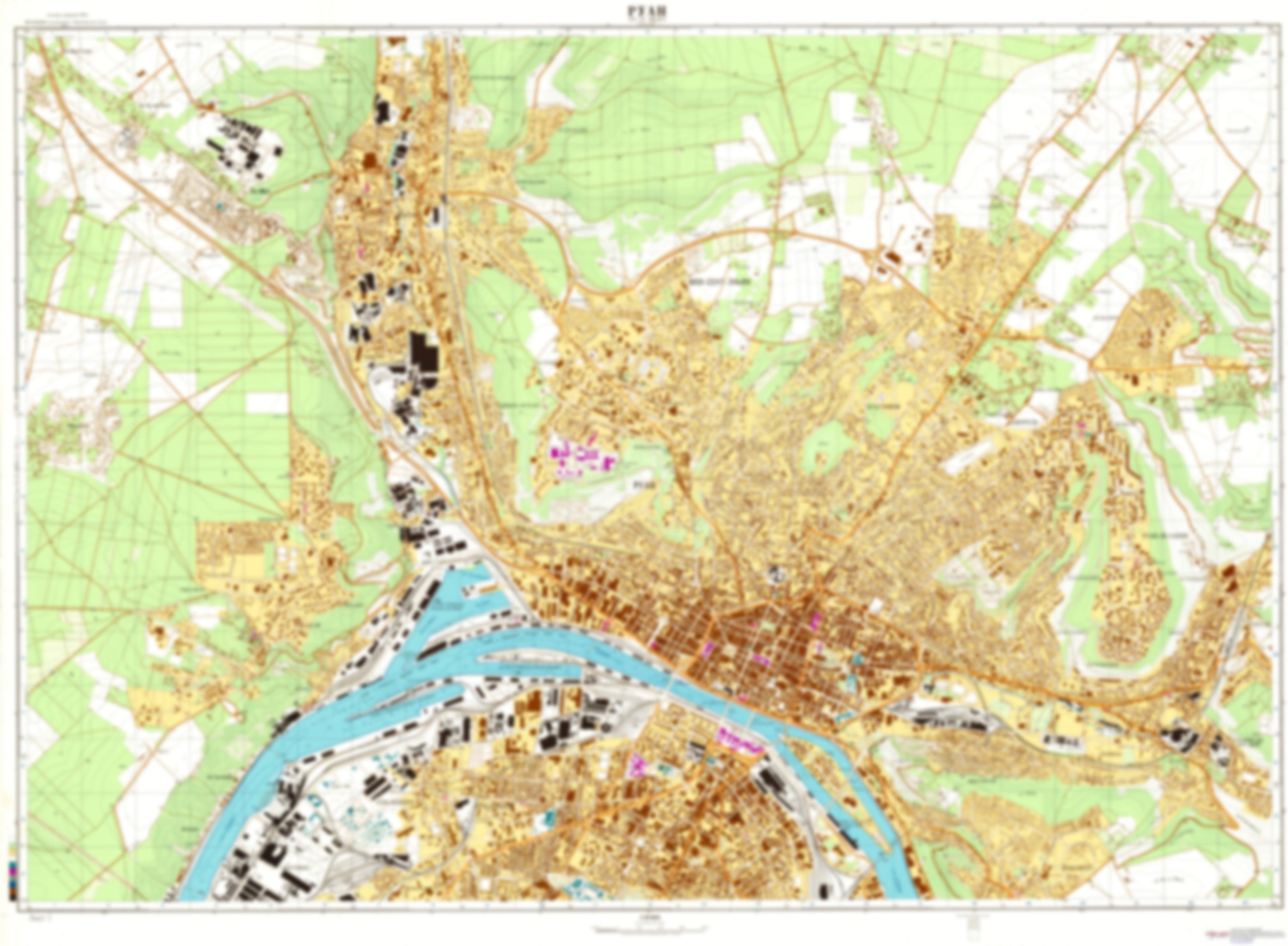 Rouen 1 (France) - Soviet Military City Plans – Longitude Maps