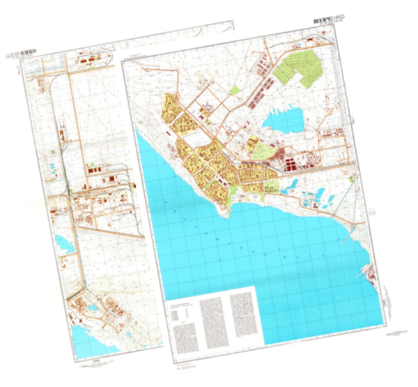 Shevchenko / Aktau (Kazakhstan) 2-Sheet Set - Soviet Military City Pla – Longitude Maps