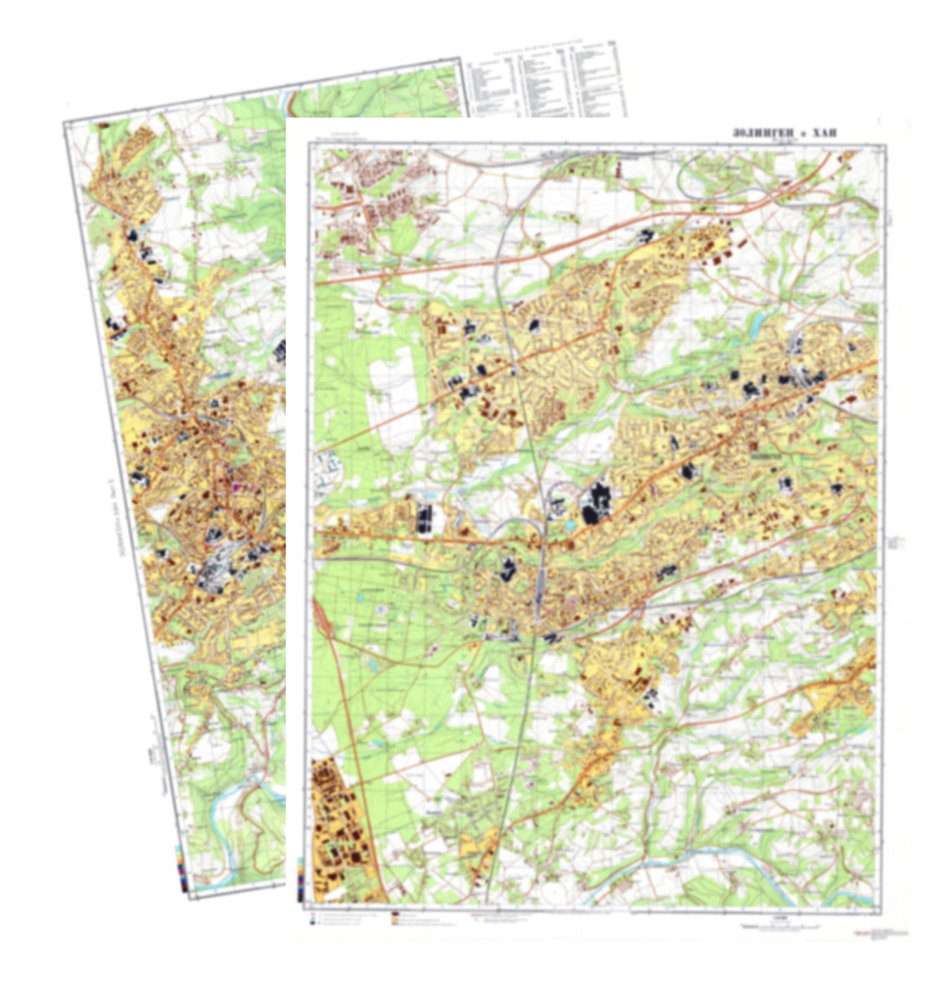 Solingen, Haan (Germany) 2-Sheet Set - Soviet Military City Plans ...