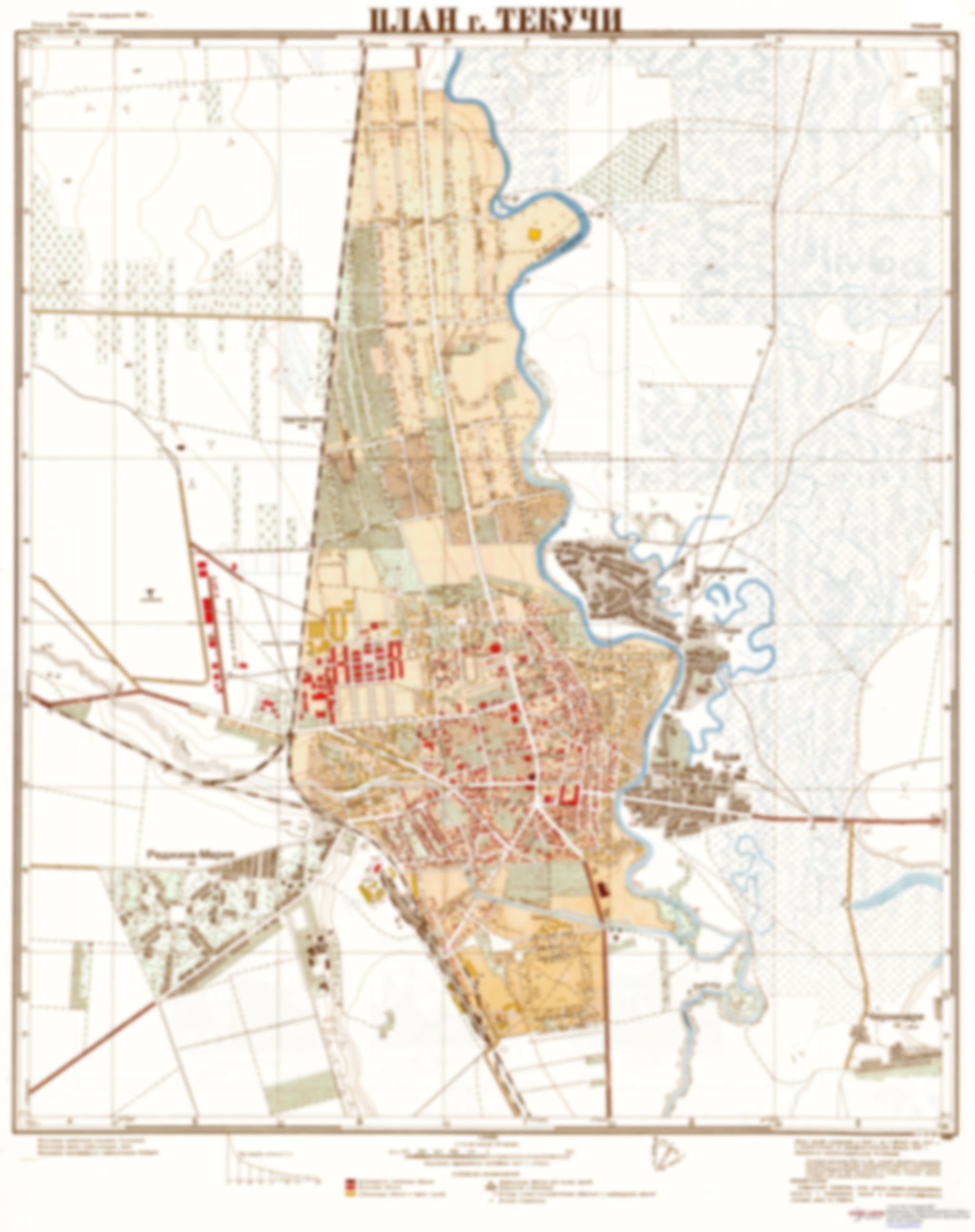 Tecuci (Romania) - Soviet Military City Plans – Longitude Maps