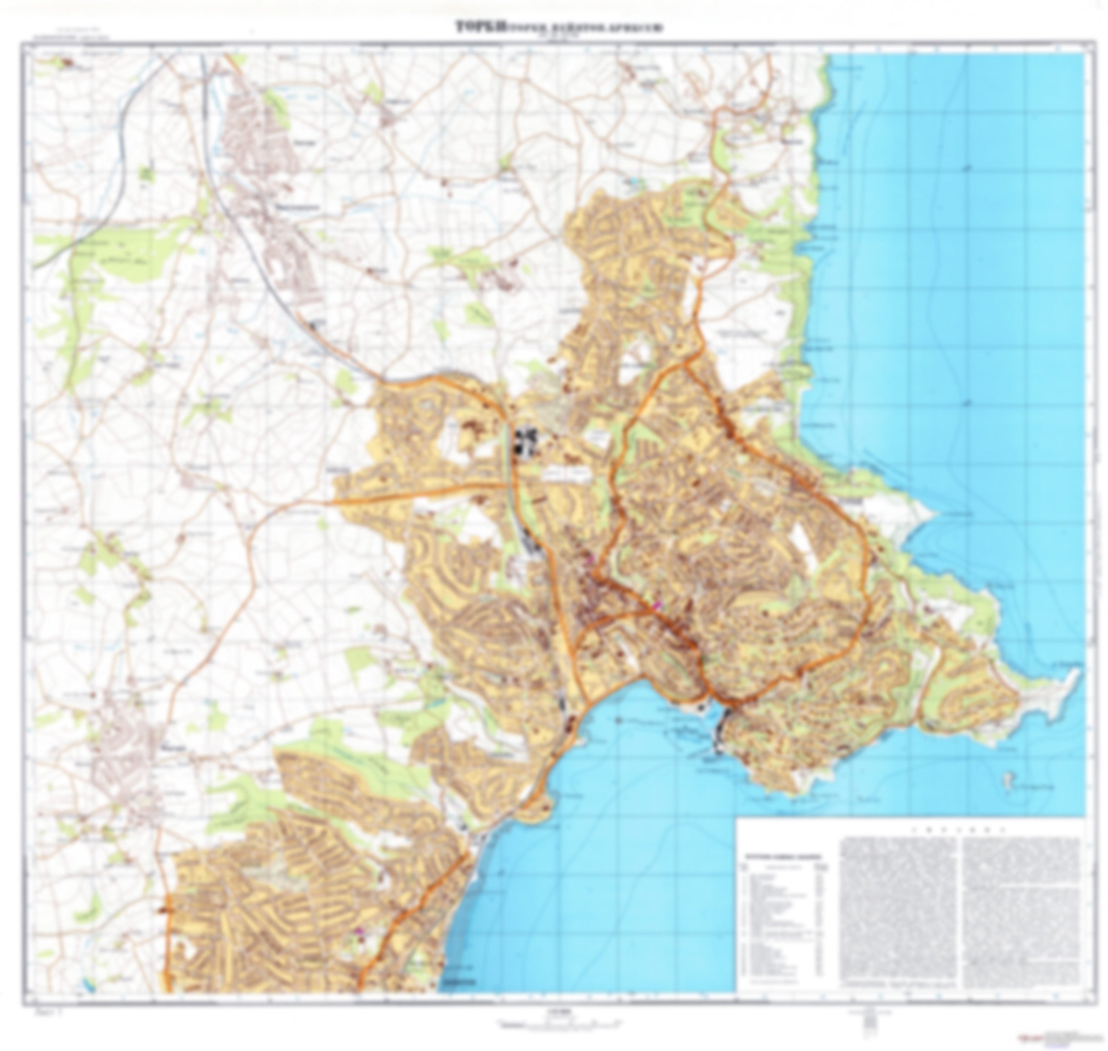Torbay 1 (UK) - Soviet Military City Plans – Longitude Maps