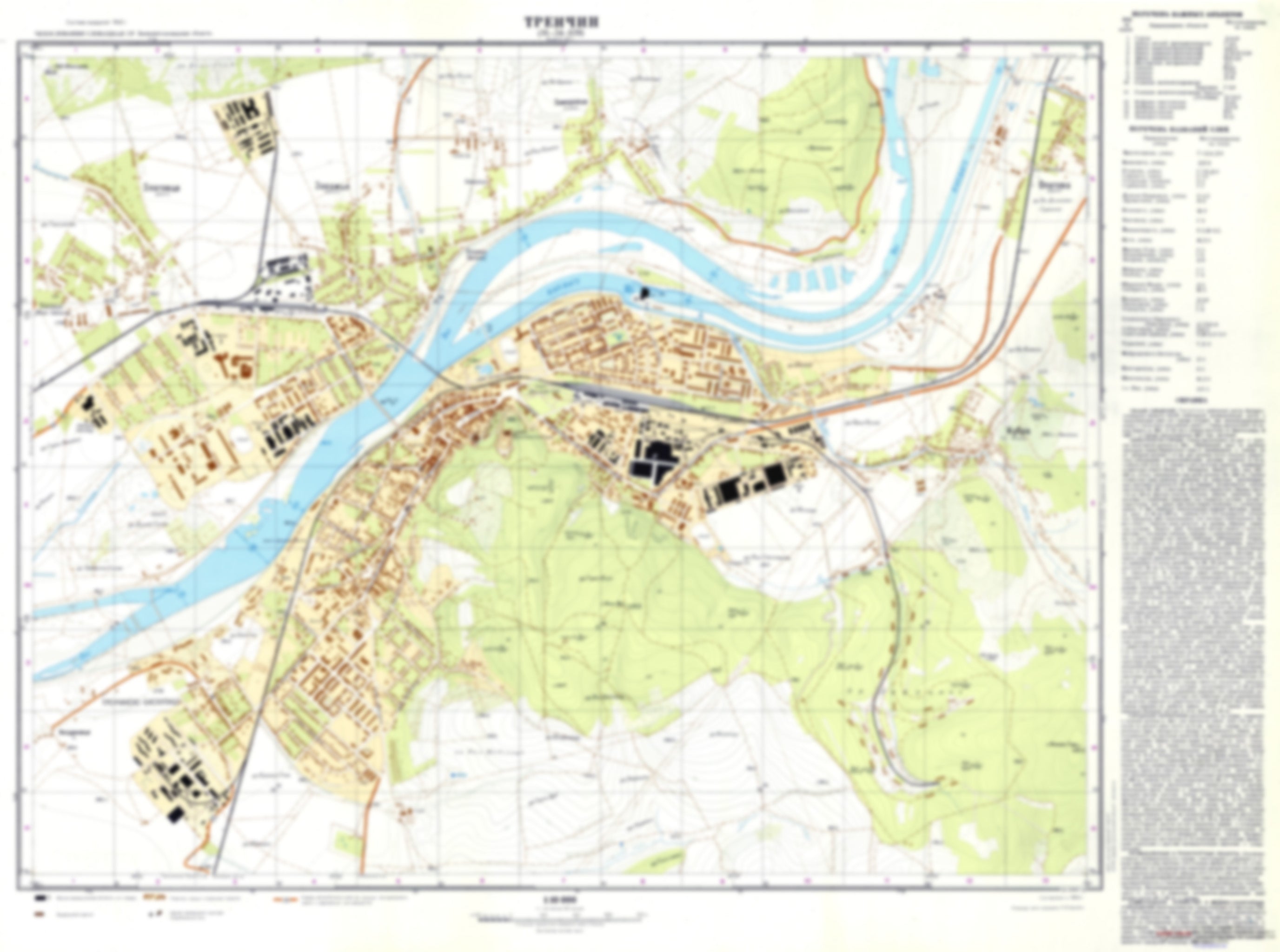 Trencin (Slovakia) - Soviet Military City Plans – Longitude Maps