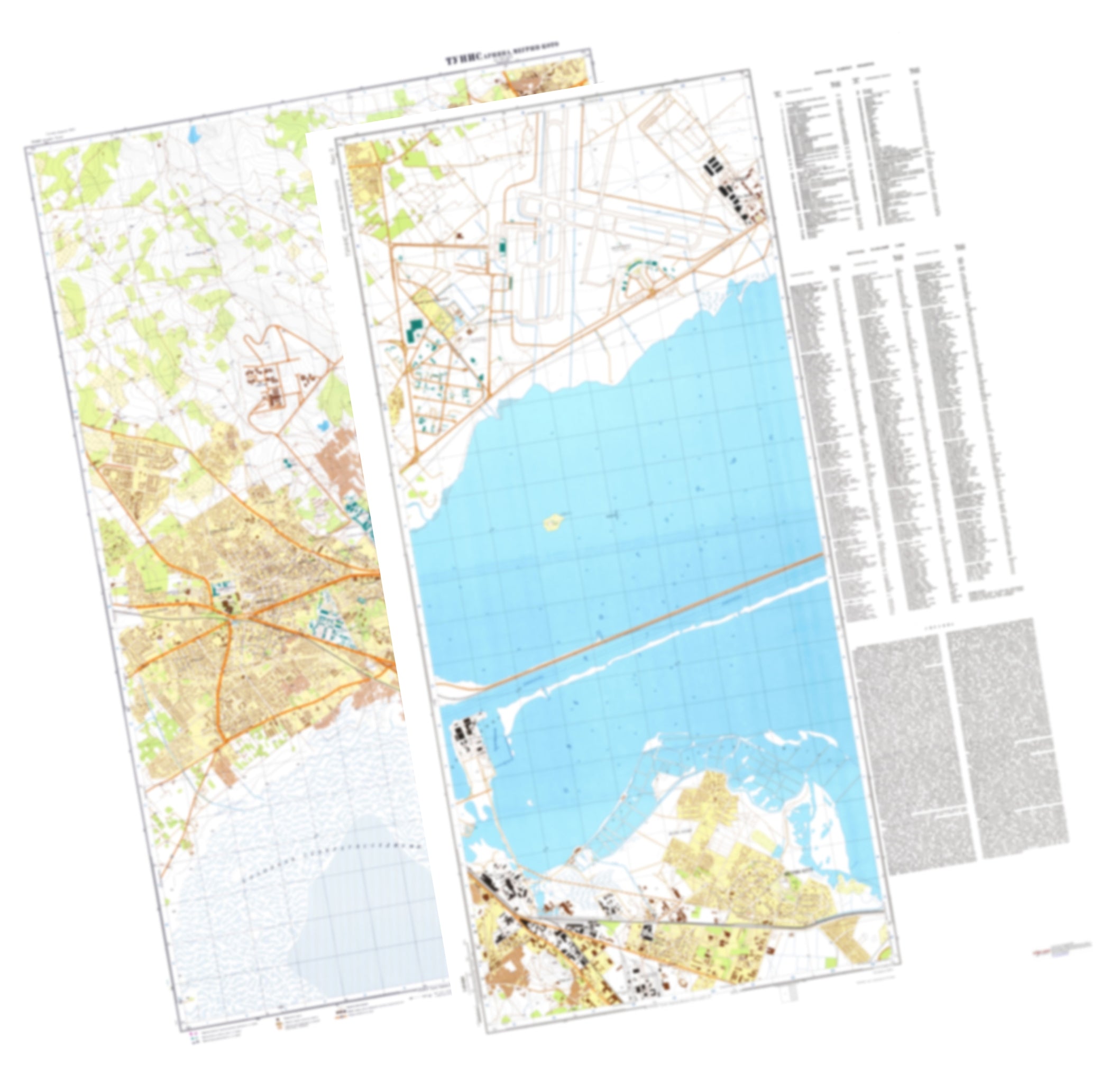 Tunis (Tunisia) 2-Sheet Set - Soviet Military City Plans – Longitude Maps