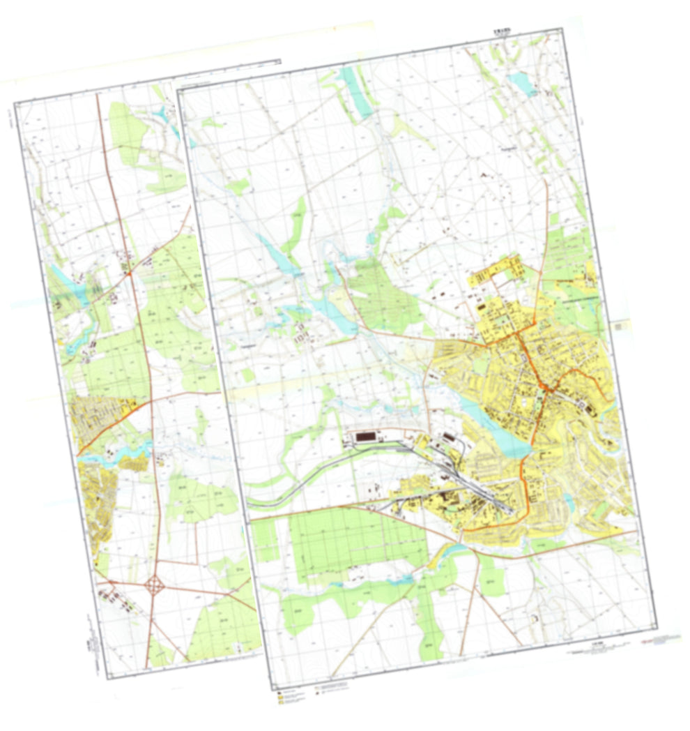 Uman (Ukraine) 2-Sheet Set - Soviet Military City Plans – Longitude Maps
