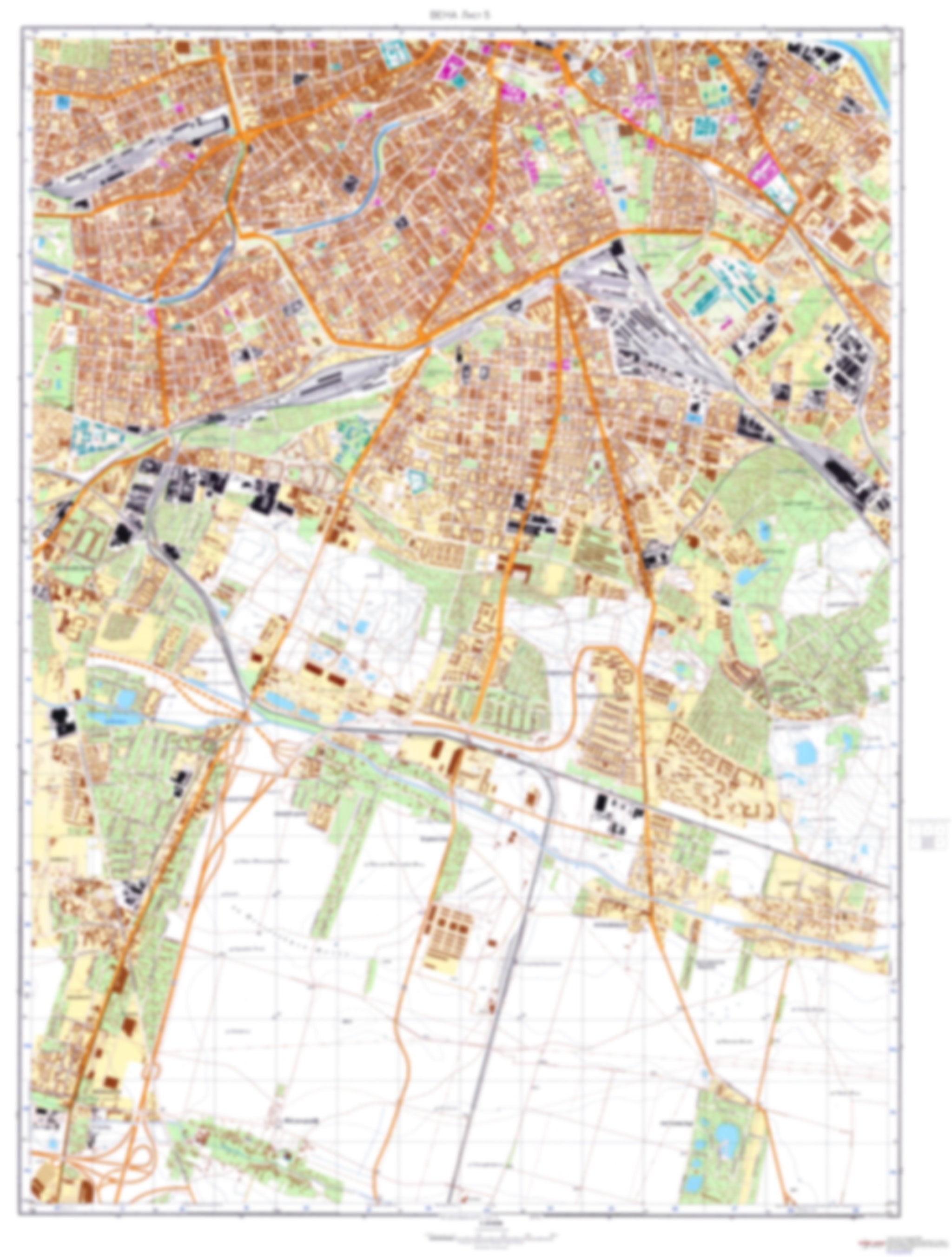 Vienna 5 (Austria) - Soviet Military City Plans – Longitude Maps