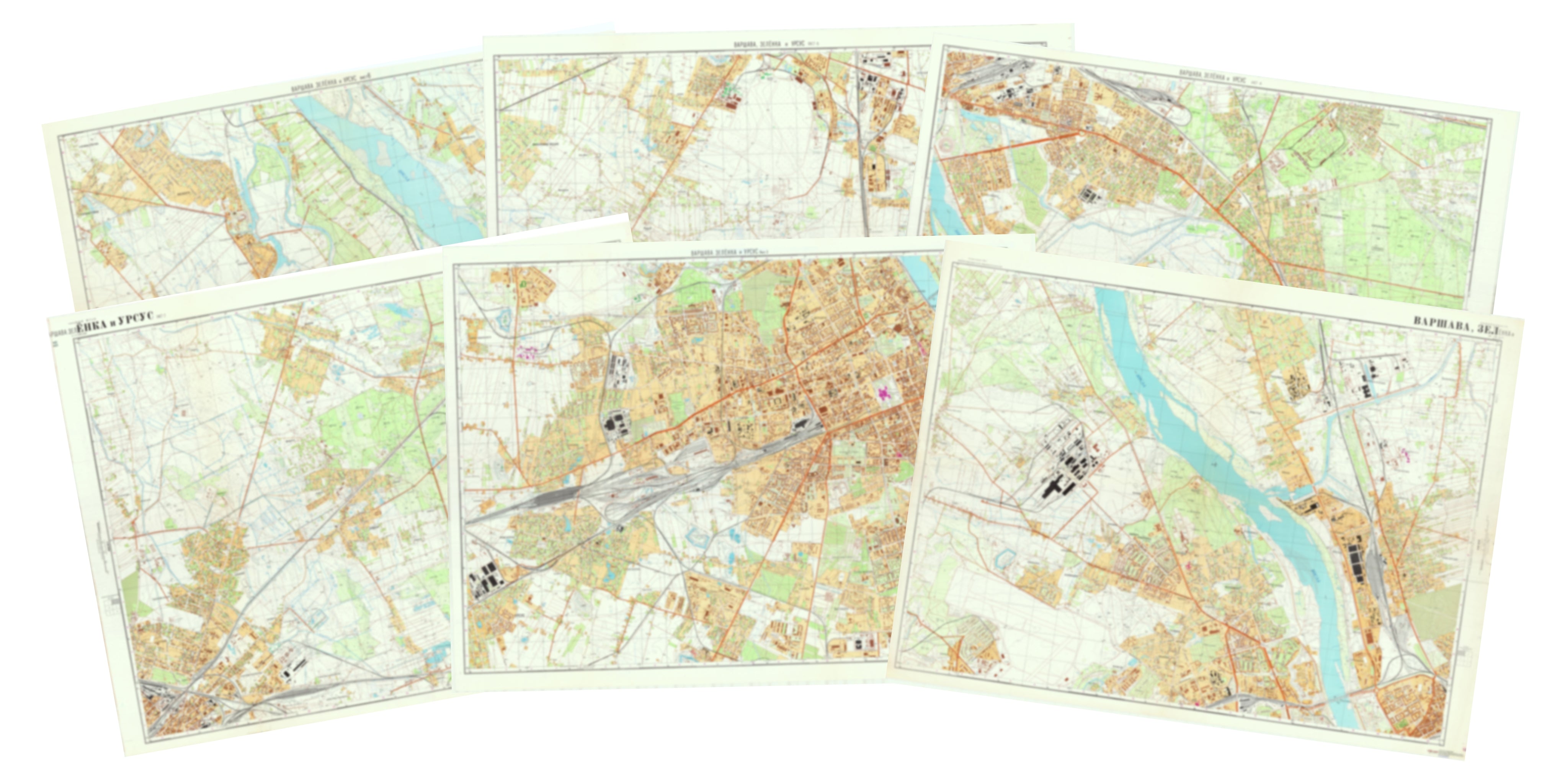 Warsaw, Zielonka and Ursus (Poland) 6-Sheet Map Set - Soviet Military ...