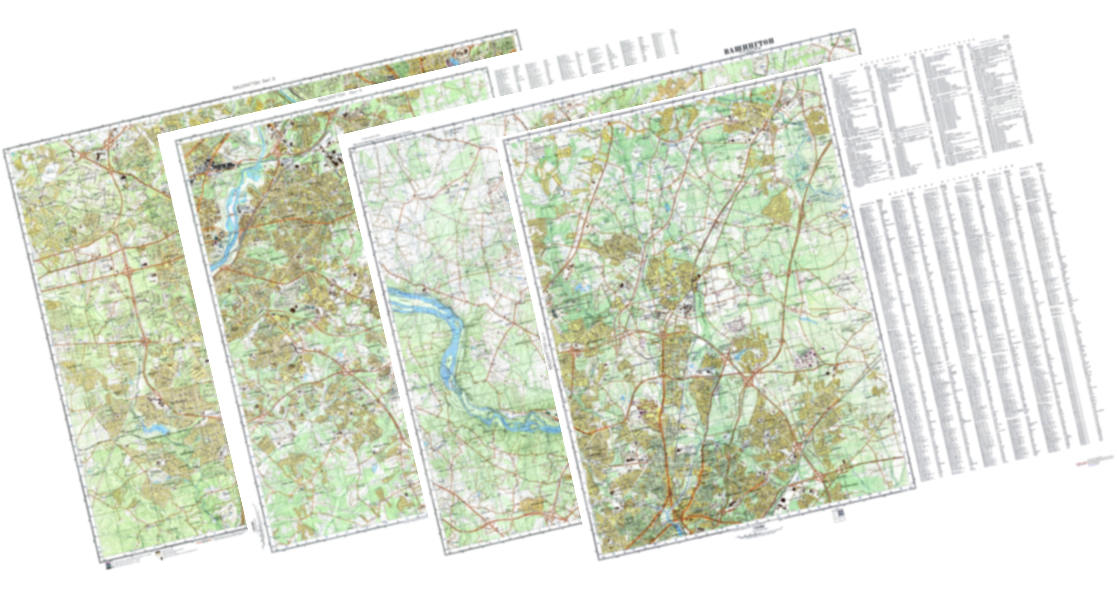 Washington DC (USA) 4-Sheet Map Set - Soviet Military City Plans ...